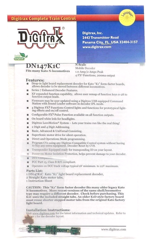 Digitrax DN147K1C Series 7 Mobile DCC Control Decoder for Kato ...