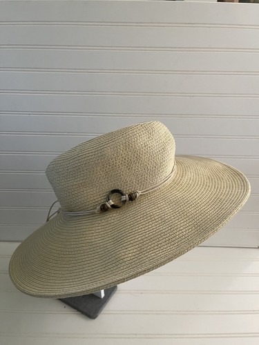 Croft & Barr Women’s Hat Outdoor Beach Paper Straw Sun Protection Beige ...