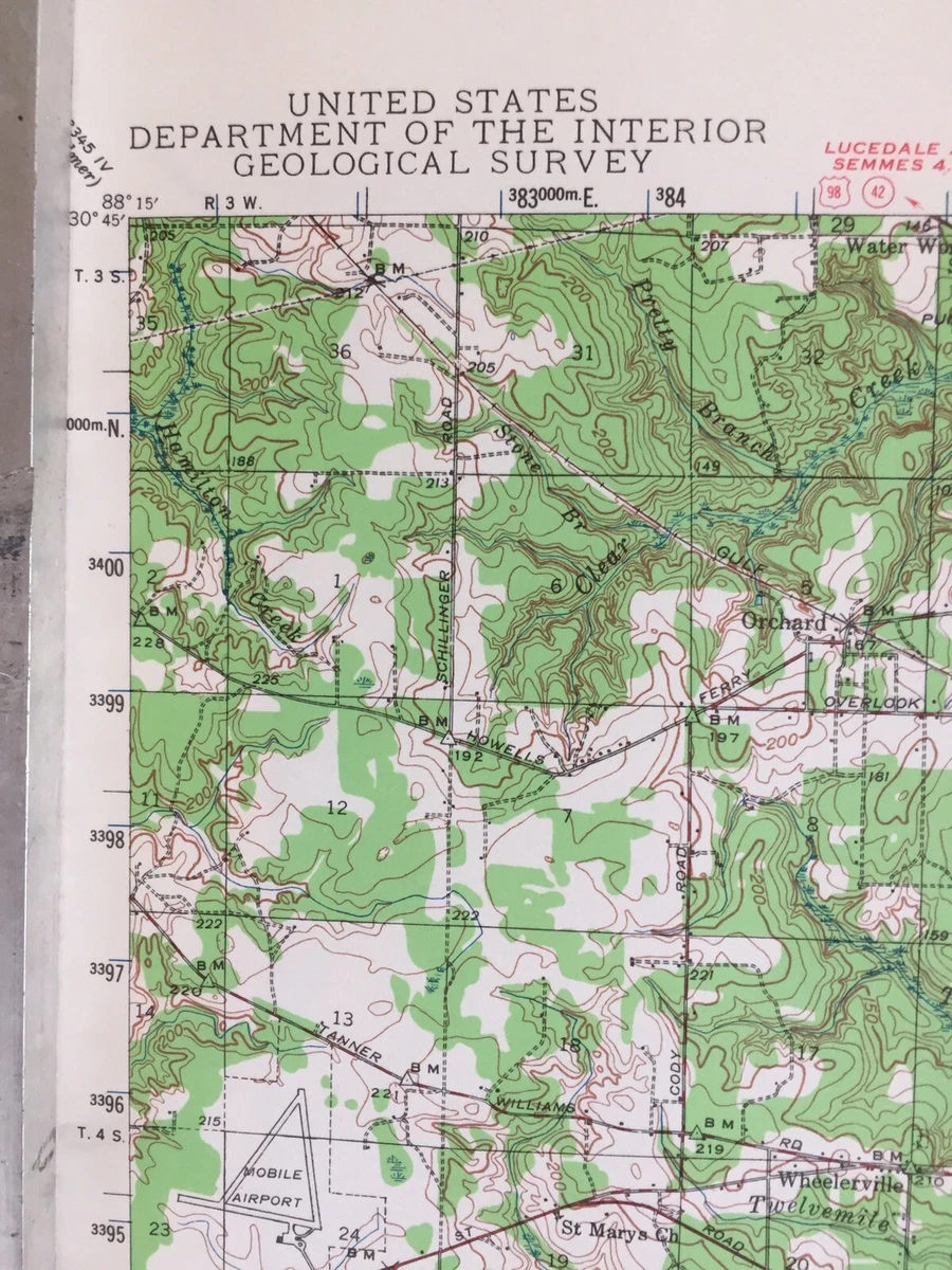Mobile Alabama Topographic Map