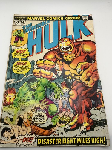 The Incredible Hulk 169 Marvel Comic Book 1973 1st Appearance Of Bi ...