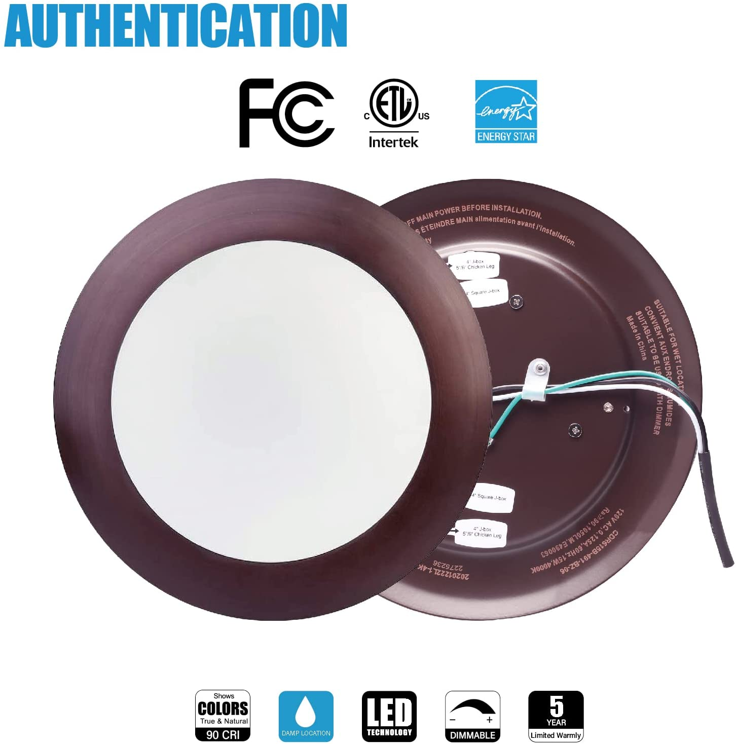 ECOELER 4Pack 5/6 Inch Dimmable LED Disk Light Flush Mount Ceiling ...