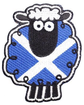 Scottish Saltire Cartoon Sheep Embroidered Sew-on Cloth Badge Patch ...