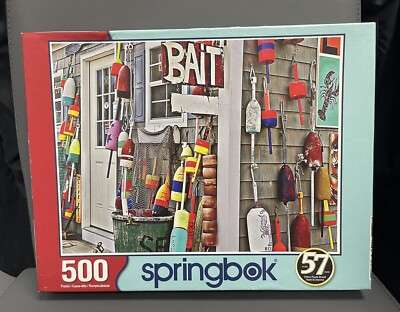 Springbok "Oh Bouy" Bait Shop 500 Pc Cardboard Jigsaw Puzzle Complete ...