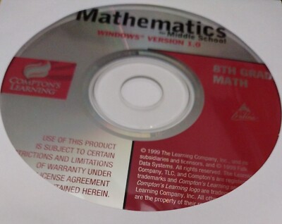 Compton's Learning Math for Middle School - 8th grade (CD rom disc only ...