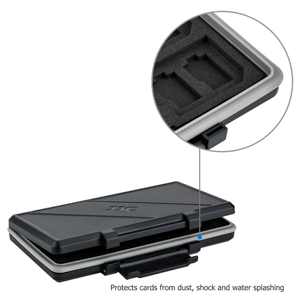 Water-Resistant Memory Card Case Storage Holder fits 12 SD 24 Micro SD ...