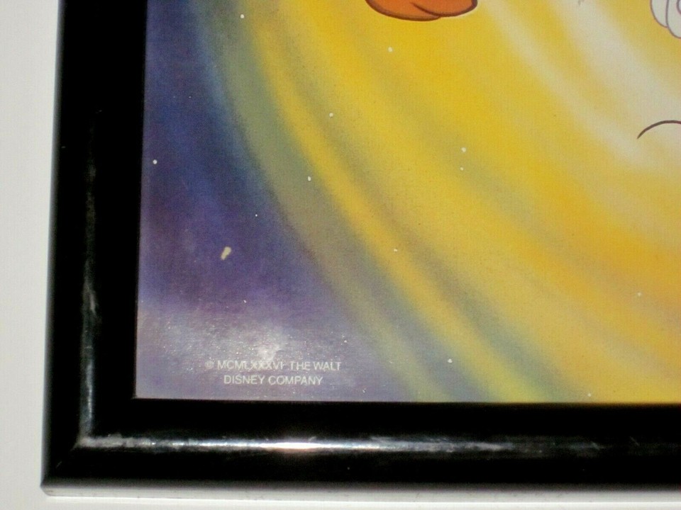 Vintage Framed 1986 Walt Disney Evolution Of Mickey Mouse "Then And Now ...