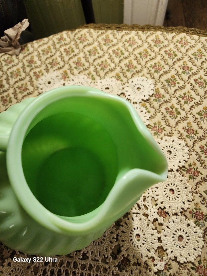 Jadeite Ribbed Ball Pitcher | eBay