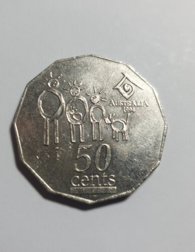 50c Fifty CENT COIN 1994 AUSTRALIA YEAR OF THE FAMILY -Circulated ...