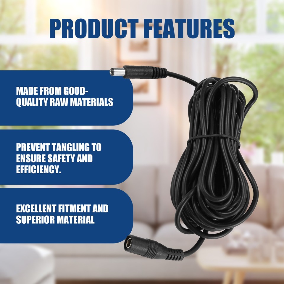 DC Extension Cable Connector Extension Cord Jack Adapter Lead Cable ...