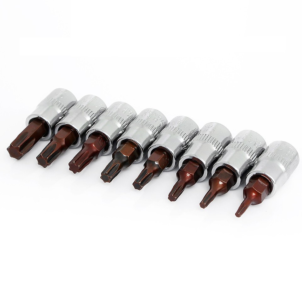 Hex Torx Phillips Slotted Pozi Bit Socket or Set 1/4" Drive Sockets ...
