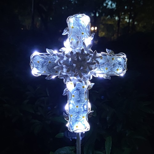 38Inch Solar Cross Garden Lights Outdoor Decorative - Solar Metal&Glass ...