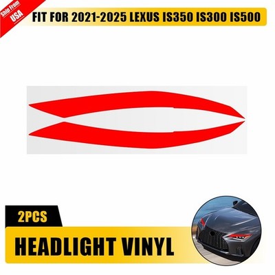 For 2021-25 Lexus IS Red Headlight Drl Headlight Decal Tint Overlay ...
