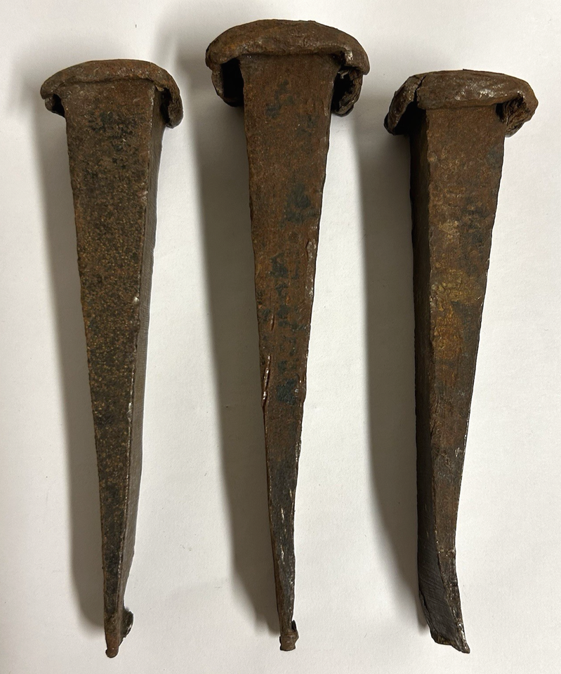 Vintage Lot of 3 Iron Log Splitting Wedges Chisels 6-6.5" in Length ...