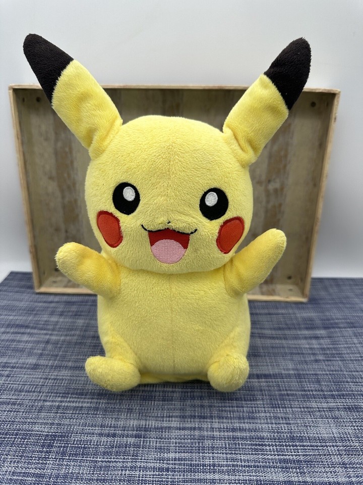 Talking & Light Up Pokemon POWER ACTION PIKACHU Plush Stuffed Toy | eBay