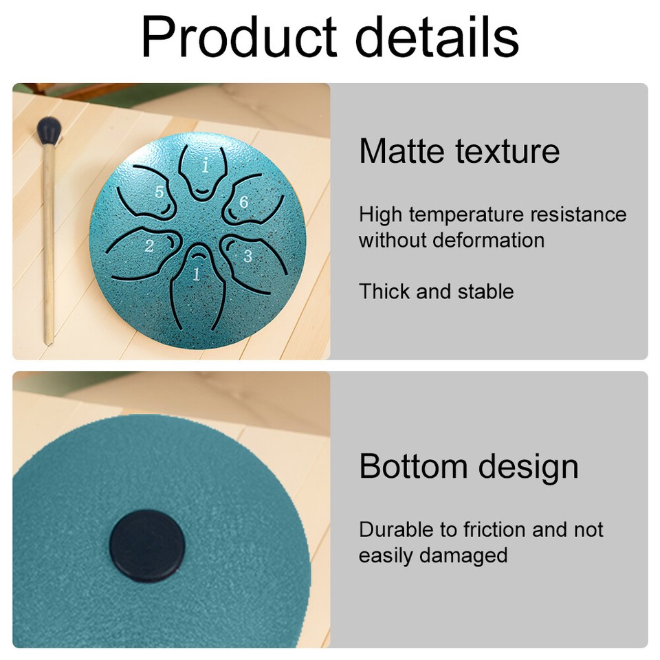 3 Inches 6 Notes Rain Chime Rain Drum Instrument Mini Handpan Drum ...