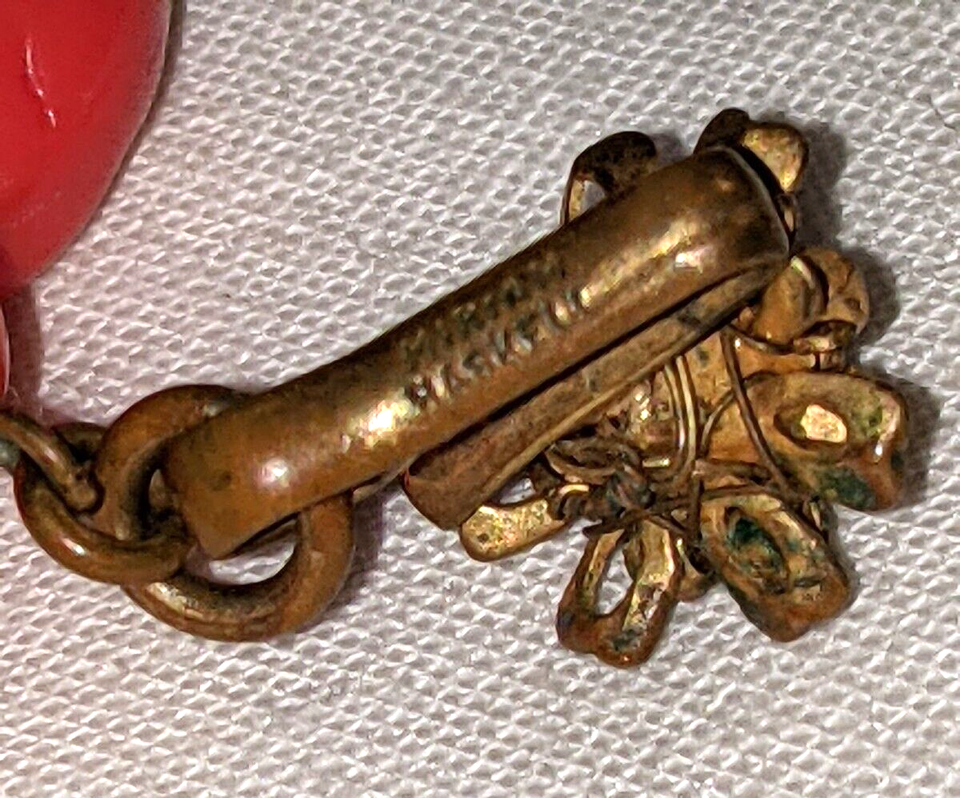 1950s MIRIAM HASKELL SIGNED Vintage faux coral glass bead and brass ...