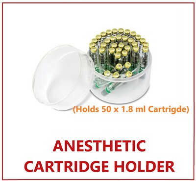 Dental Medical ANESTHETIC CARTRIDGE HOLDER with LID Holds 50 x 1.8 ml ...