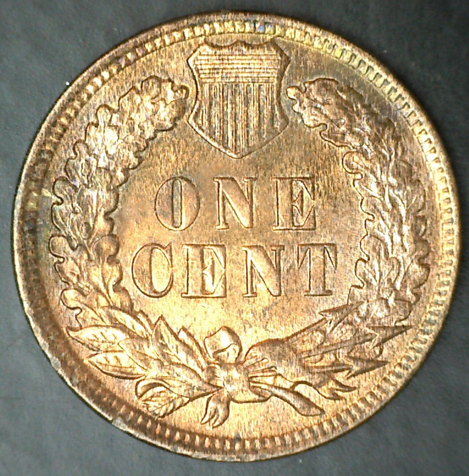 1908 Indian Head Bronze Penny 1c US Coin One Cent Uncirculated Red ...