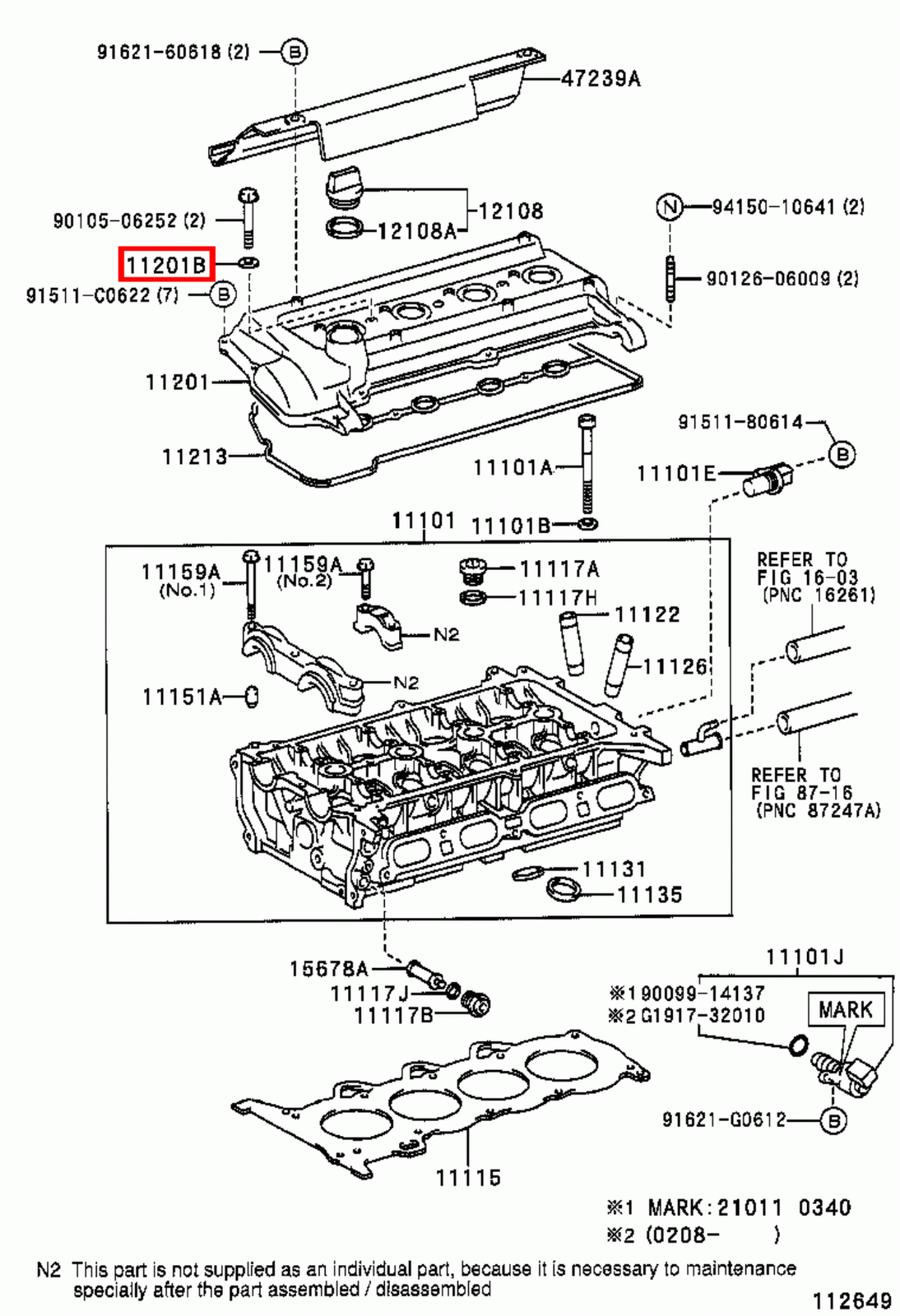 Genuine Corolla AE115 AE114 AE112 1.8 1.6 Rocker Cover Bolt Seal Washer ...