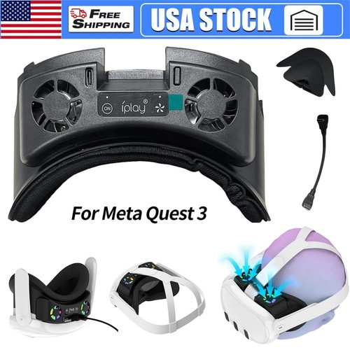 VR Cooling Fan Face Cover Cool Mask with Anti-Leakage Nose Pad for Meta ...