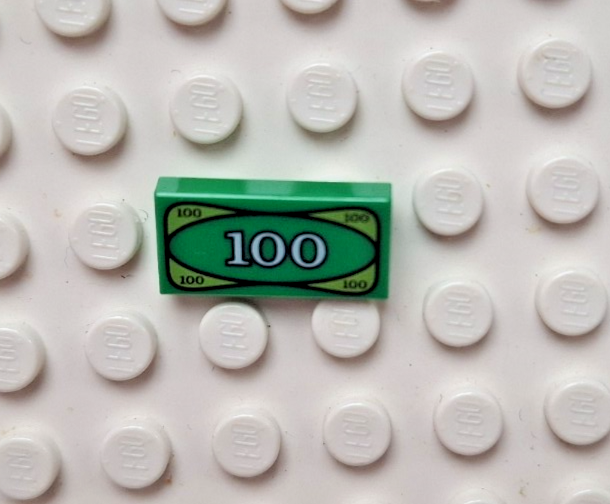 LEGO MONEY 100 DOLLAR/EURO/POUND BILL-NOTE PATTERN GREEN (3069px7 ...
