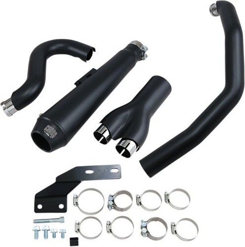 Cobra El Diablo 2:1 Exhaust Header Pipe Black 4" Megaphone Harley ...