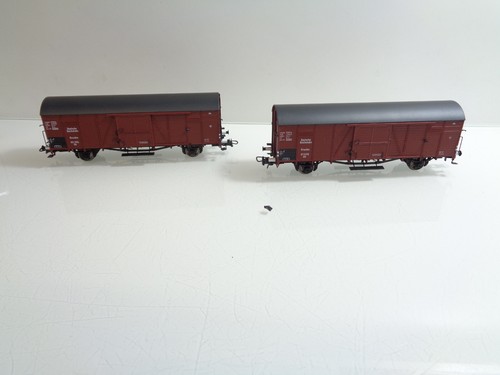 Brawa H0 48683+48691 AC gedeckter Güterwagenset der DR Dresden in EVP ...