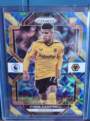 2023 Panini Prizm EPL Chem Campbell Wolves Blue Green Yellow Choice ...