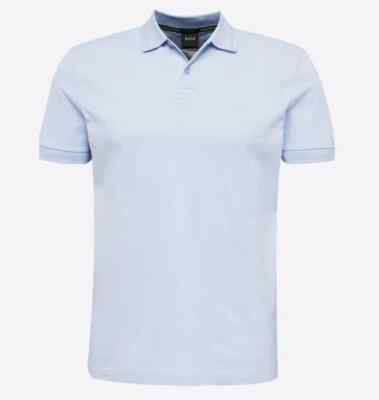 BOSS GREEN Pio 1 Hellblau Poloshirt Baumwolle Alltag T-Shirt (50507583 ...