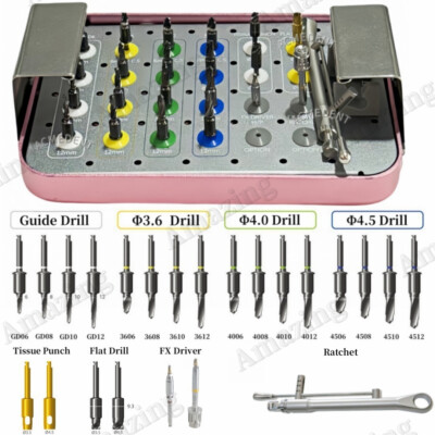 Implant Digital Guide Dental Kit Conical Drills Pilot Tissue Punch ...