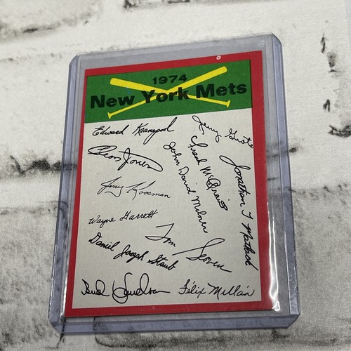 1974 TOPPS TEAM CHECKLIST NEW YORK METS UNMARKED NM/MT Vintage Vtg MLB ...