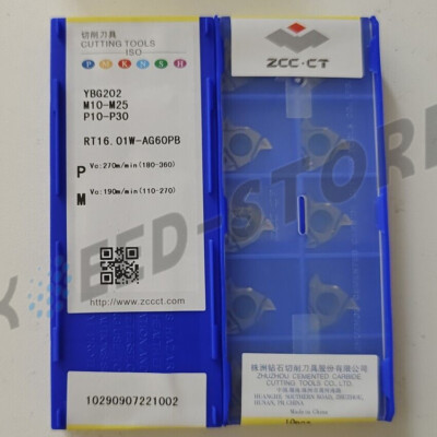 10PCS New RT16.01W-AG60PB YBG202 16ER ZCC.CT CNC blade Carbide Inserts ...