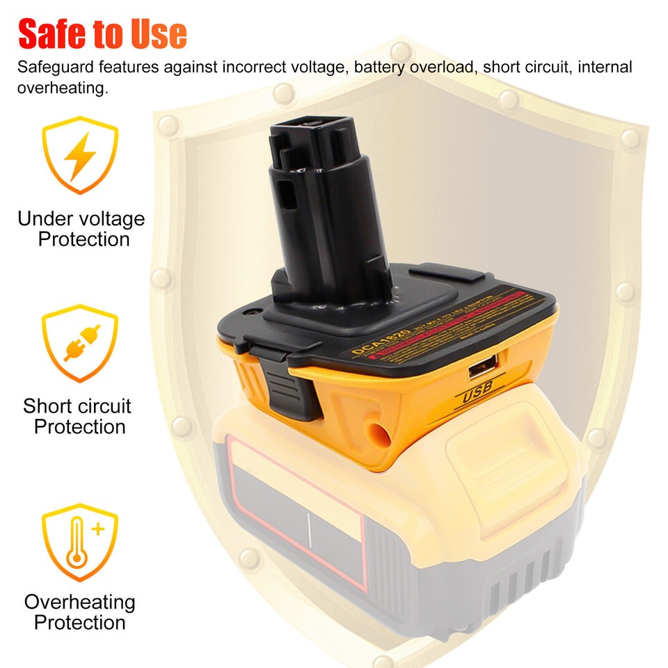 2X DCA1820 20V Battery Adapter Converter For DEWALT 18V to 20V Max Li ...