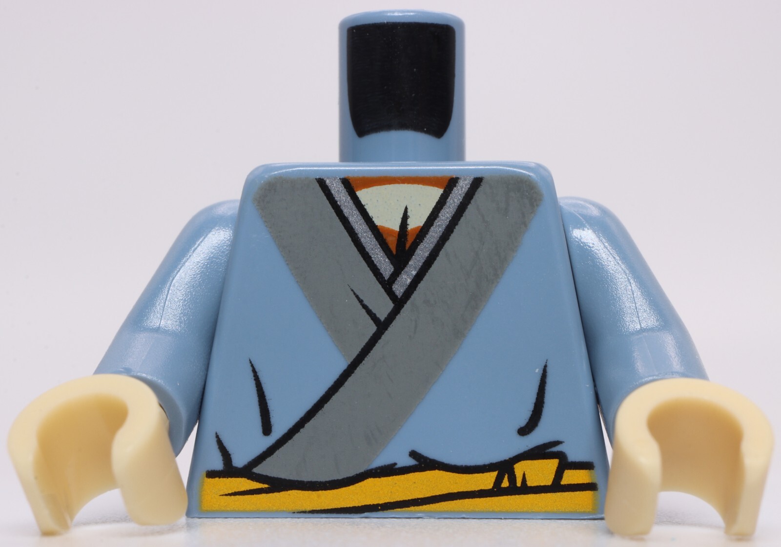 Lego Sand Blue Torso Tunic Tan Chest Bright Light Orange Sash | eBay