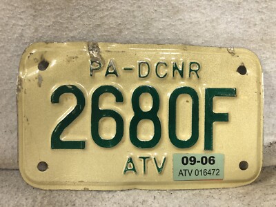 2009 Pennsylvania ATV License Plate | eBay