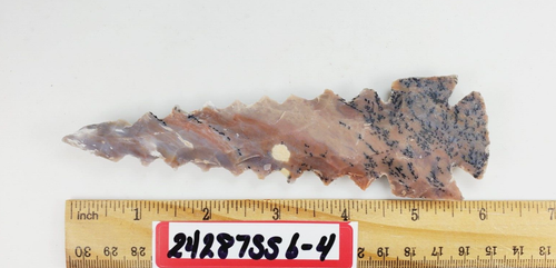 6" Serrated Spearhead - Lance Head - Drill Point - Knife - Hand Knapped ...