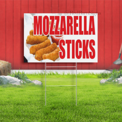 MOZZARELLA STICKS Advertising Yard Sign cheese logs fried fast food | eBay