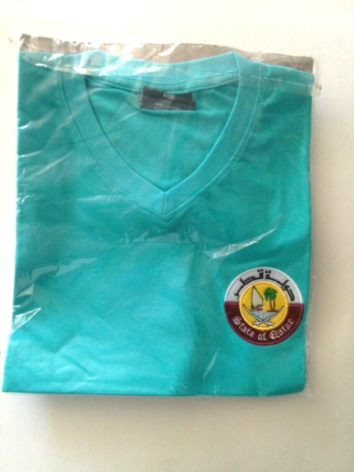 VTG SMB fashion emblem State of Qatar T shirt unisex 100% cotton blue ...