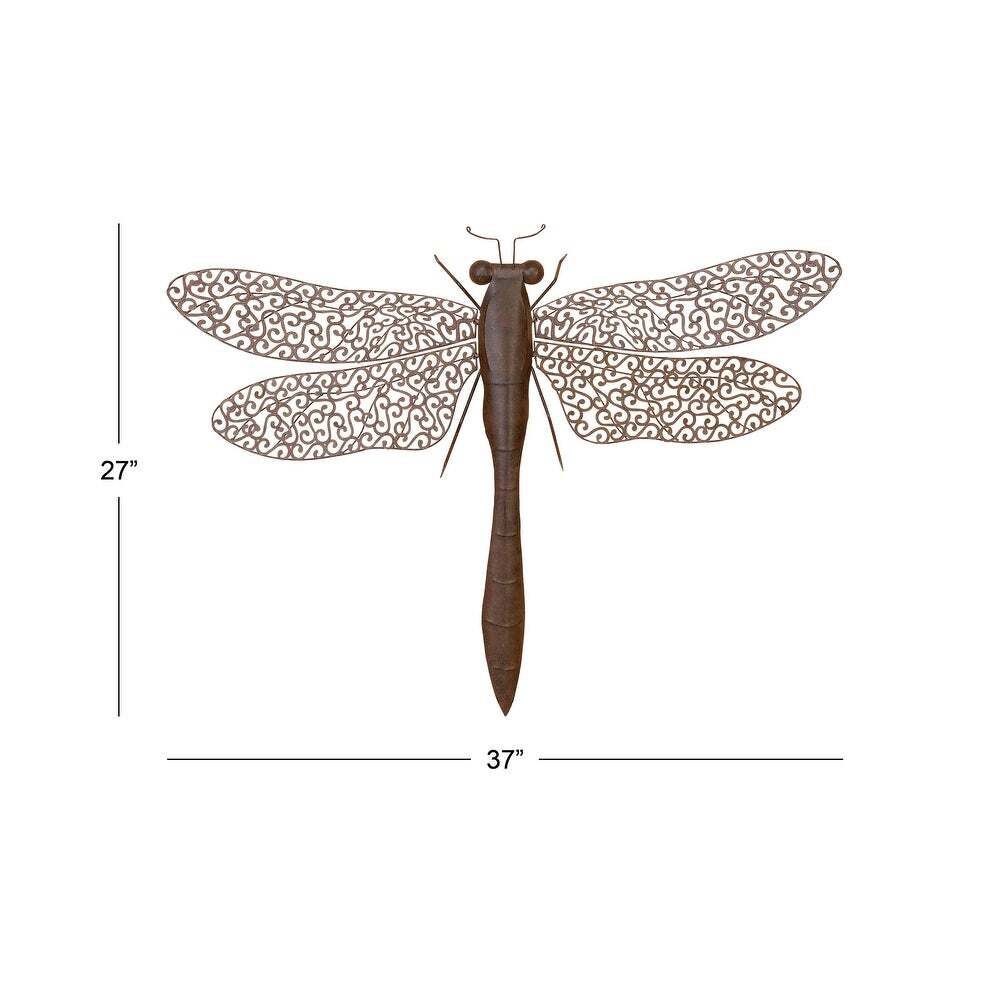 Extra Large Rustic Metal Dragonfly Wall Art Sculpture Indoor or Outdoor ...