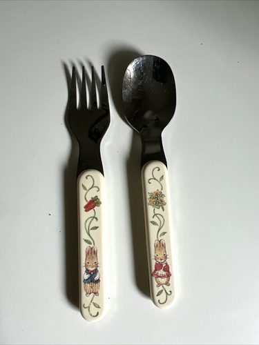 Vintage Kid Silverware Flatware Fork Spoon Peter Rabbit Beatrix Potter ...