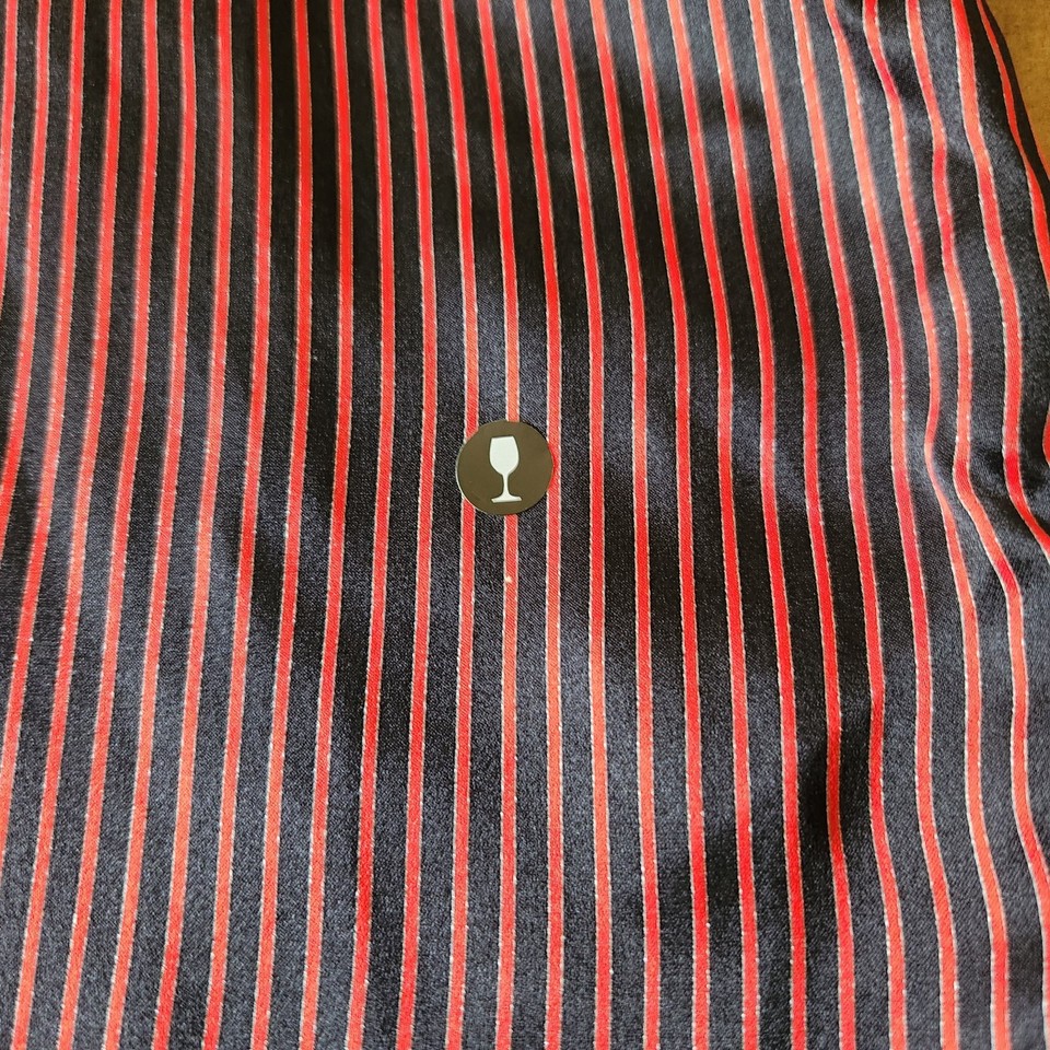 Gianni Viera Silk Shirt Men's XXL Black Red Striped Button Up Made in ...