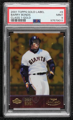 2001 Topps Gold Label - Barry Bonds #8 Class 1 Gold /999 for sale ...