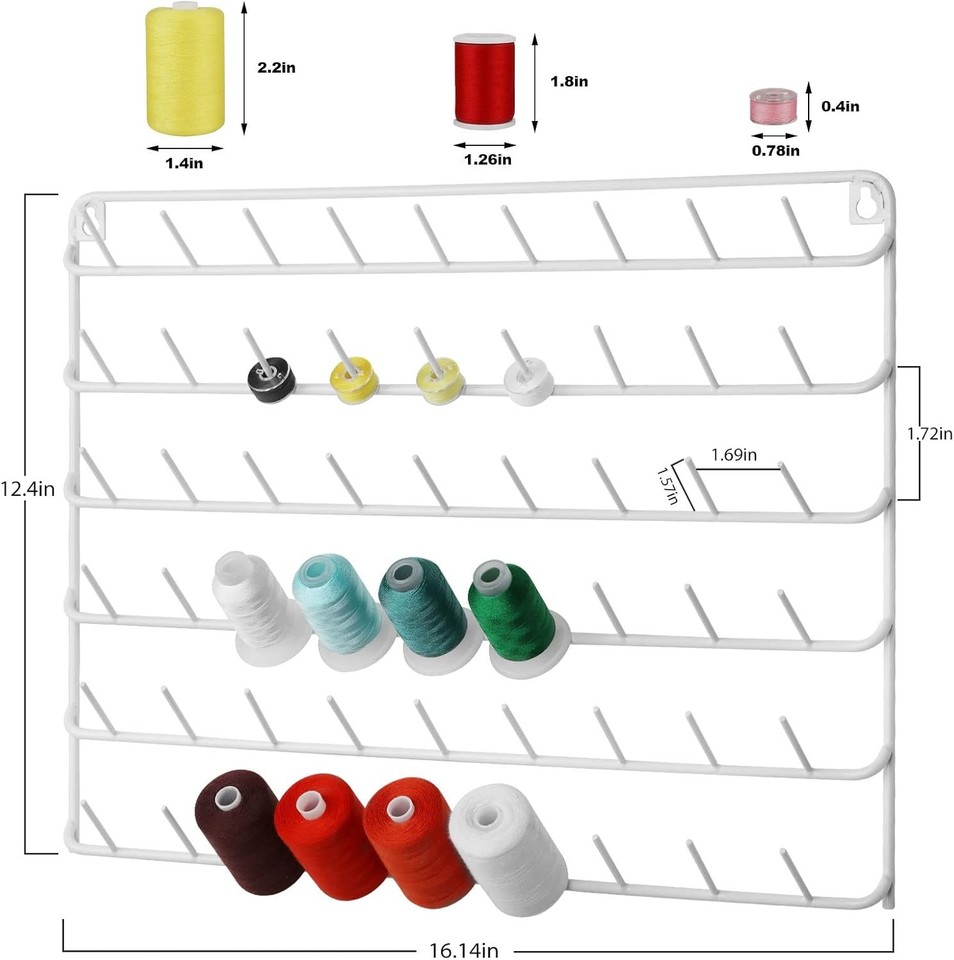 Thread Holder Wall 54-spool Sewing Thread Rack Wall Mount Embroidery ...