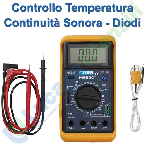 Multimetro Digitale Tester Professionale FERVI Ampere AC DC Diodi ...