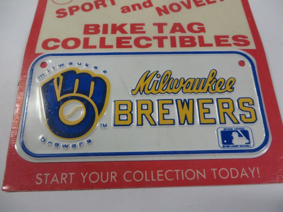 Vtg 1970's Dixie MLB Team MILWAUKEE BREWERS Bike Tag License Plate ...
