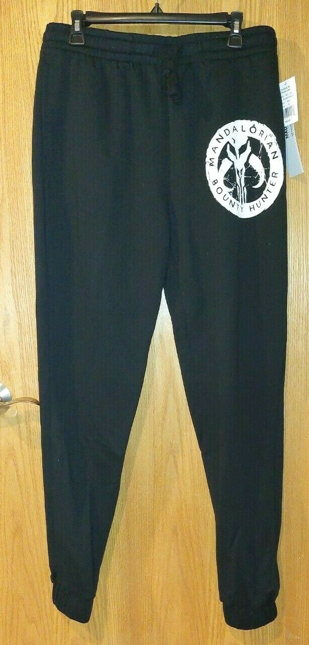 NWT Men's Mandalorian Bounty Hunter Star Wars Jogger Pants Medium Black ...
