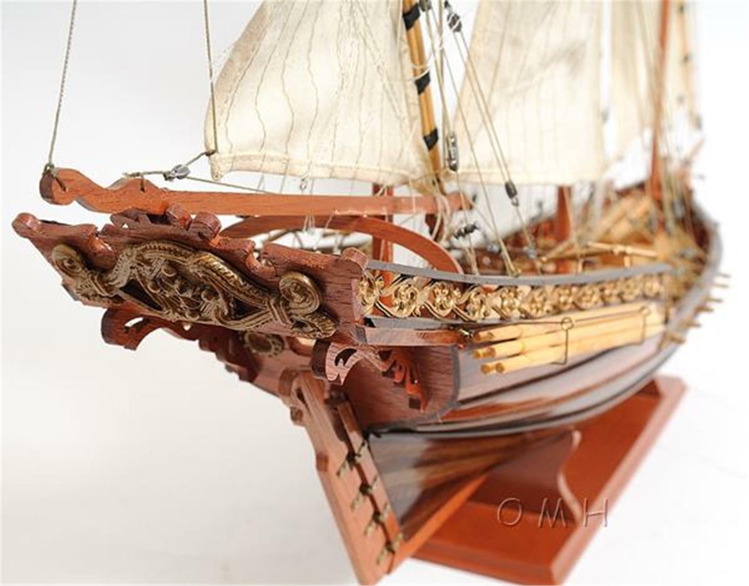 Xebec Pirate Ship Model – Handcrafted Wooden Mediterranean Ship, Fully ...