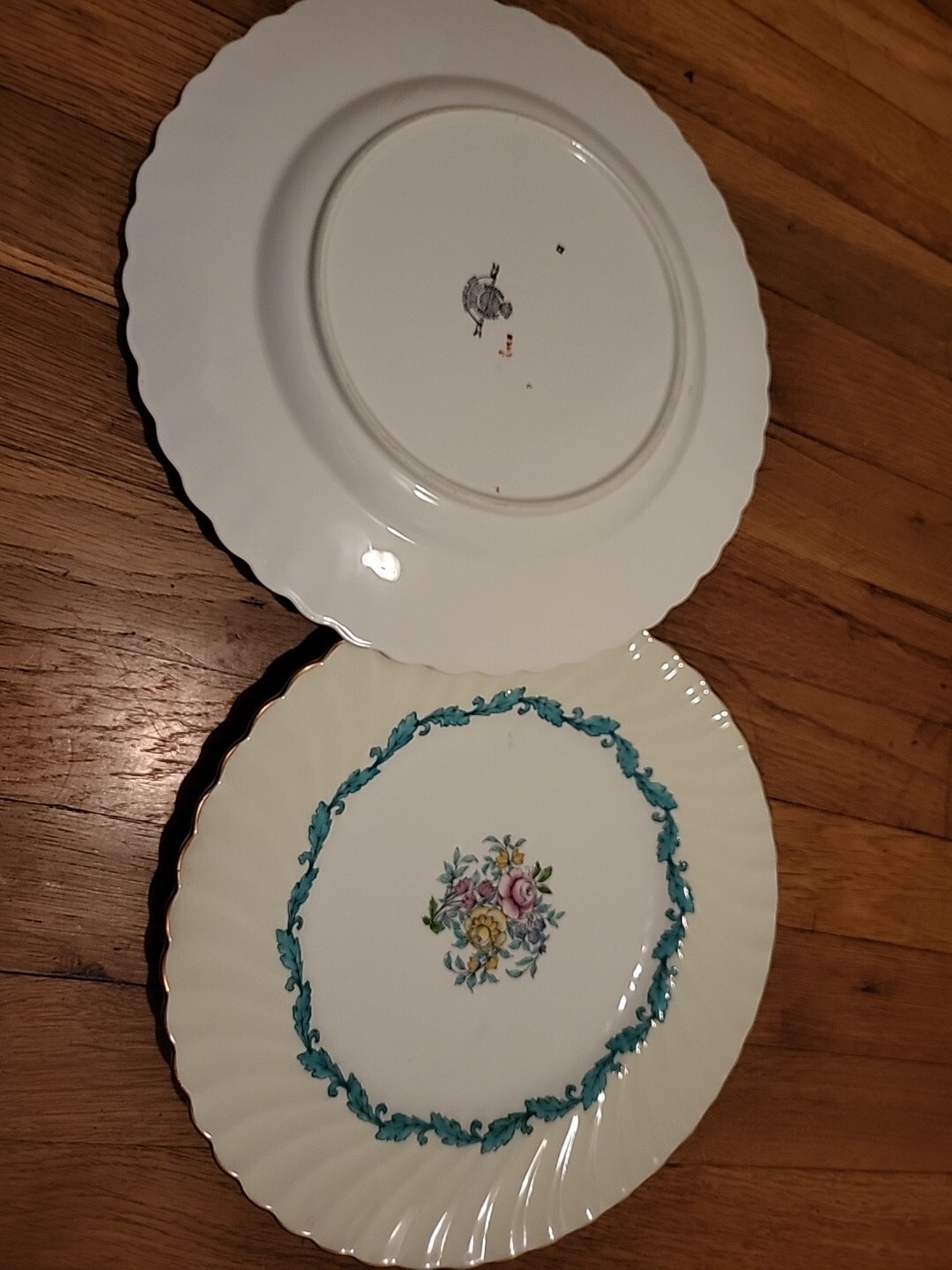 2x Minton ARDMORE Ivory & Turquoise Gold Rim S363 Dinner Plate, 10 5/8 ...