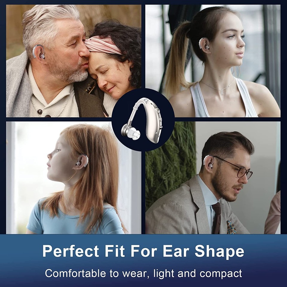Rechargeable Hearing Aids Seniors BTE Digital Sound Amplifiers Noise ...