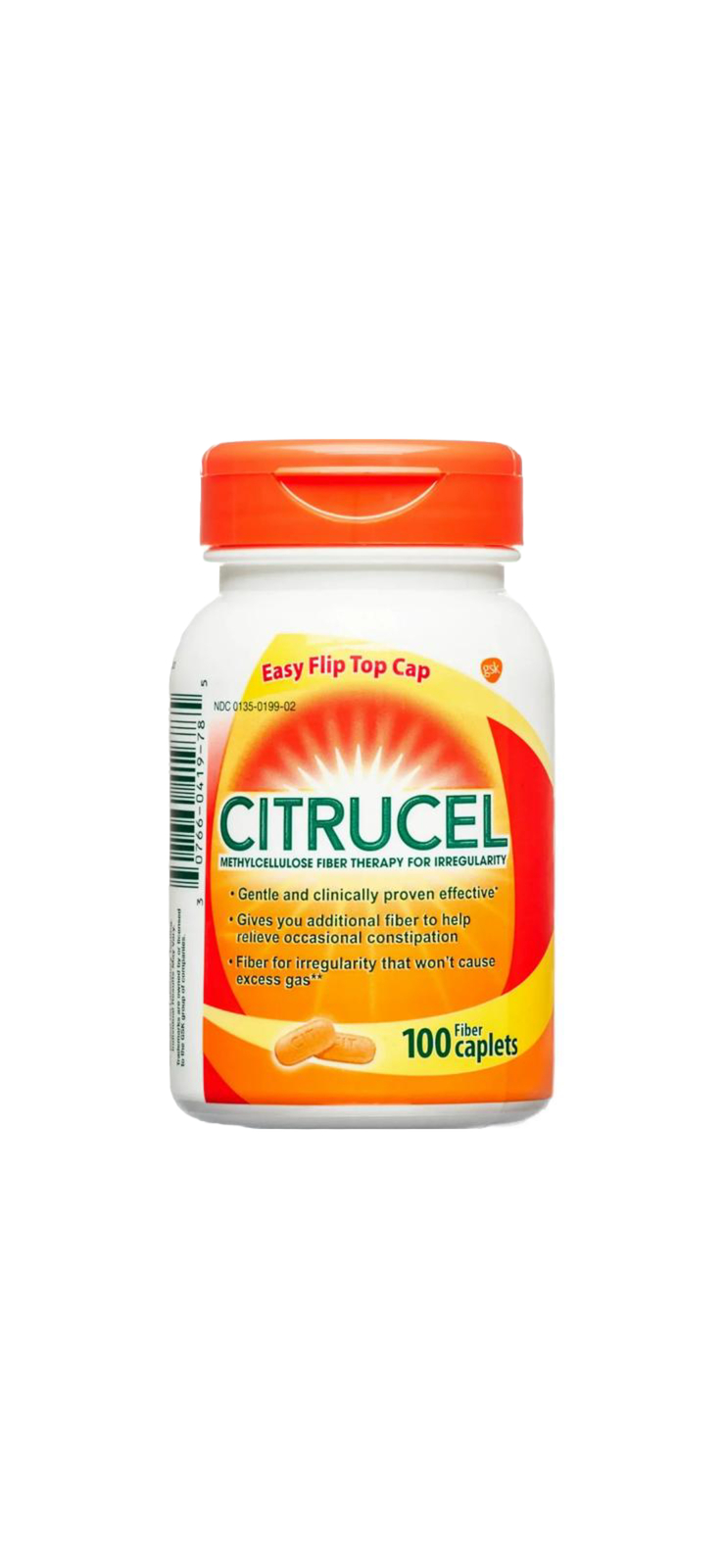 Citrucel Caplets Fiber Therapy for Occasional Constipation Relief, 100 ...